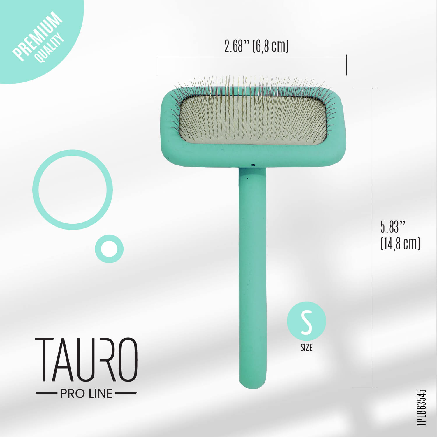 TAURO PRO LINE Brush wooden, rectangular shape teeth 11 mm, mint, S, 7 ...