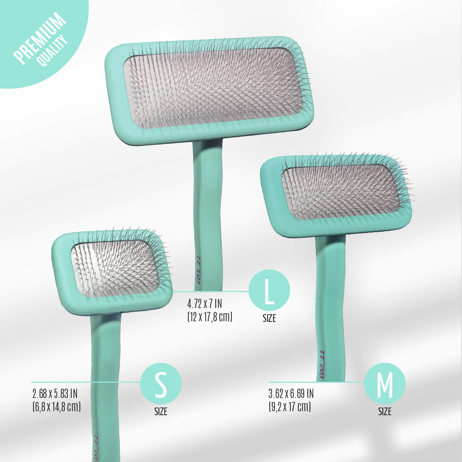 TAURO PRO LINE Brush wooden, rectangular shape teeth 11 mm, mint, S, 7 ...